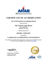 17025 Scope of Accreditation | The Tool and Gage House